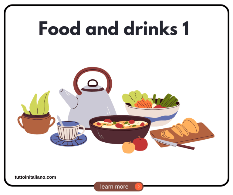 Italian Food and Drink vocab | 20+ Easy Italian vocabulary with ...