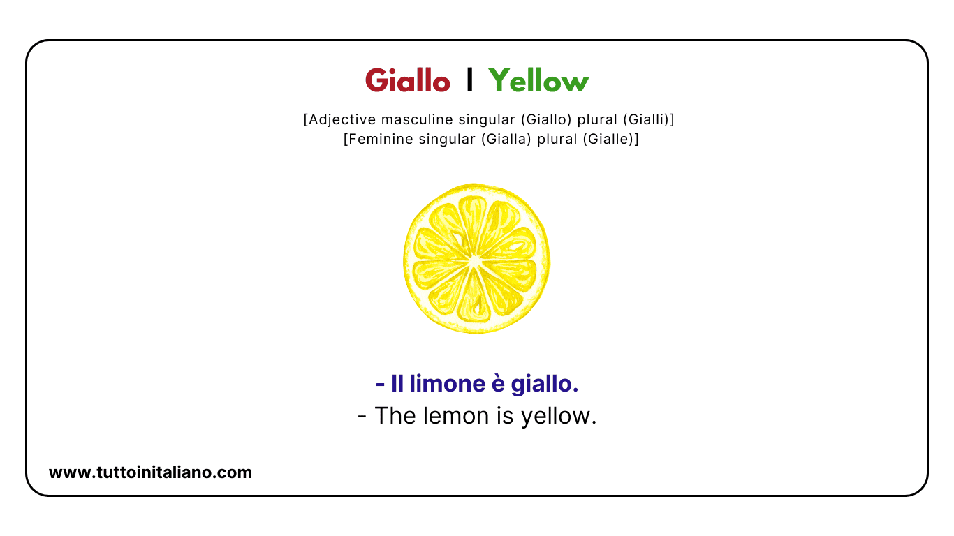 Italian A1 Vocabulary: Color names with easy examples for each word ...
