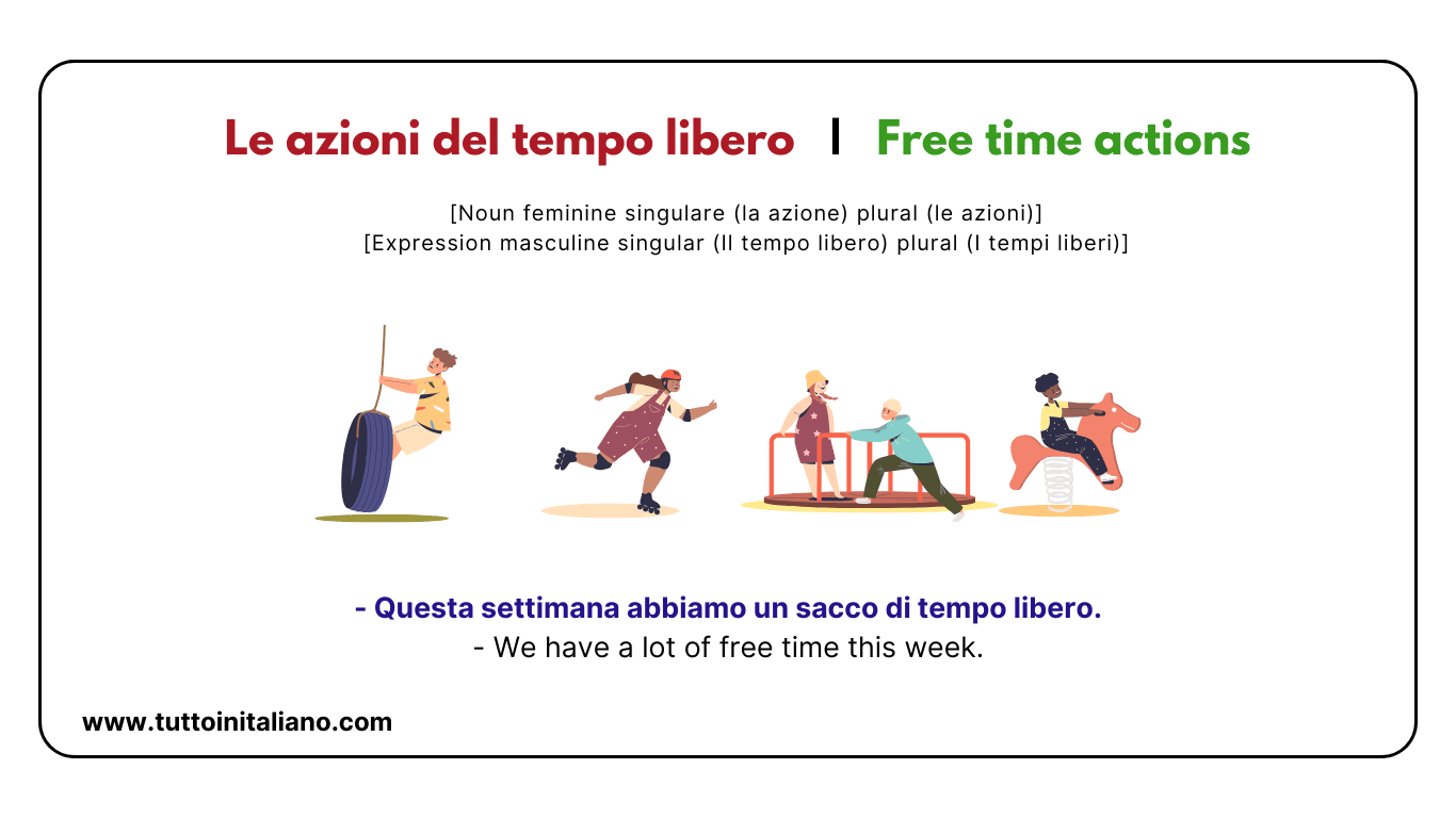 20+ Verb in Italian about the free time with easy examples for each ...