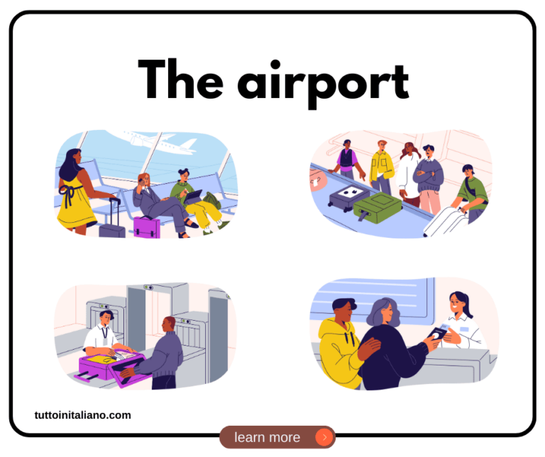 The airport in Italian | Learn Italian vocabulary for free | 30 ...