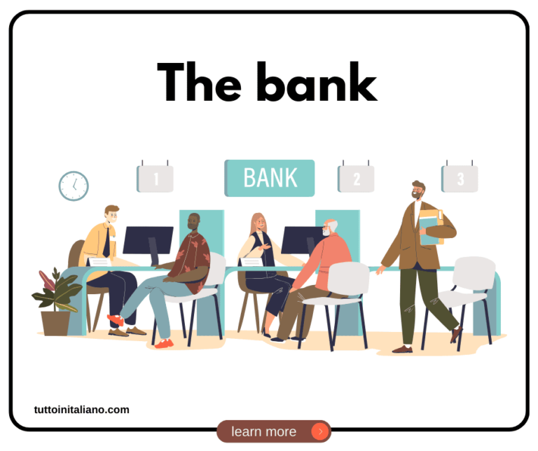 20+ Italian Vocabulary | The bank in italian | Easy Lean words about ...