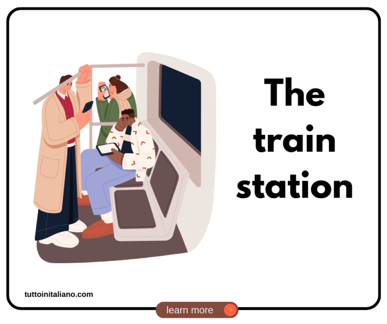 Train station in Italian | 20+ easy words about train station with ...
