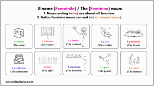 Il nome (femninile) / The (feminine) noun. | tuttoinitaliano