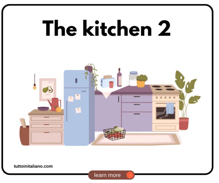 Italian language words: The Kitchen (Part 2) | Easy words for the ...